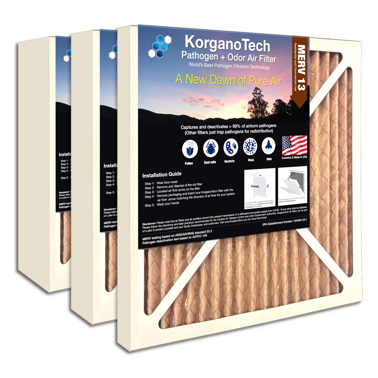 KorganoTech Pathogen Plus Odor Home Air Filter